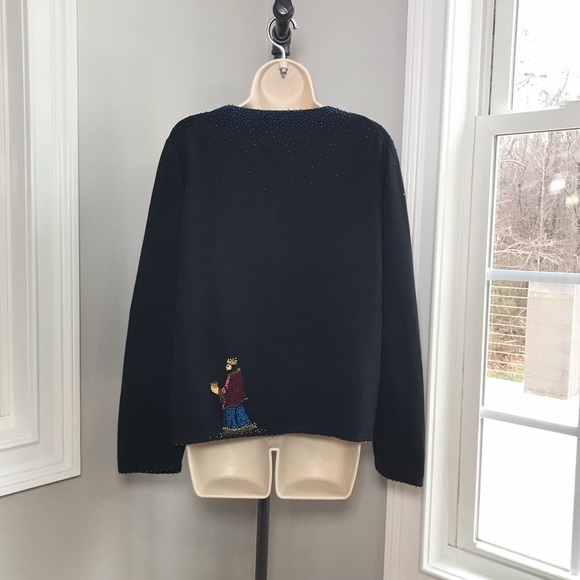 Michael Simon | Sweaters | Vintage Michael Simon Beaded Nativity ...